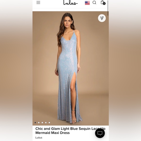 Lulus | Dresses | Lulus Prom Dress Chic And Glam Light Blue Sequin ...